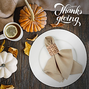 WOHIWO Napkin Rings Set of 12, Farmhouse Napkin Rings Table Decor Handmade by Natural Water Hyacinth, Fall Rustic Napkin Rings for Thanksgiving, Christmas, Wedding Table Dinnerware Decoration Set