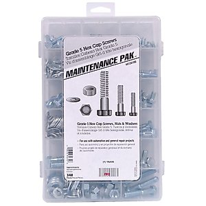 Grade 5 Zinc-Plated Hex Head Cap Screw Kit (348-Piece)