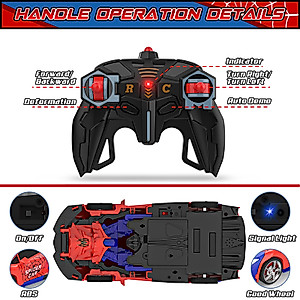 BLUEJAY Transform Rc Cars for Boys 4-7 8-12, 2.4Ghz Remote Control Car 1:18 Scale Transforming Robot, One-Button Deformation 360° Rotation Car Toy Gifts for Boys 3-5