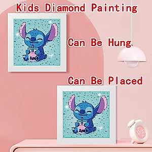 Miairivy Diamond Painting Kits for Kids, DIY 5D Cute Cartoon Diamond Art with Frame, Extremely Creative Gem Painting Crafts, Gifts, Birthday Gifts and Room Decor for Girls and Boys Ages 4-12 (Sth-1)