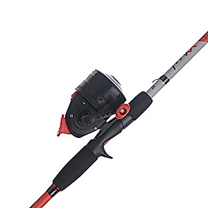 Abu Garcia Abumatic & Max X Spincast Reel and Fishing Rod Combo (Old & New Models), Red, 15 Size Reel - 6'6" - Medium - 2pc