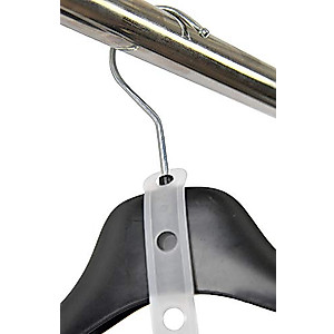 Home-X Set of 10 Hanger Connector Strips with Holes for Clothes Hanger Organization, Plastic Closet Organizers and Storage Solutions, Pack of 10 Strips, 18" L x ¾” W, Opaque