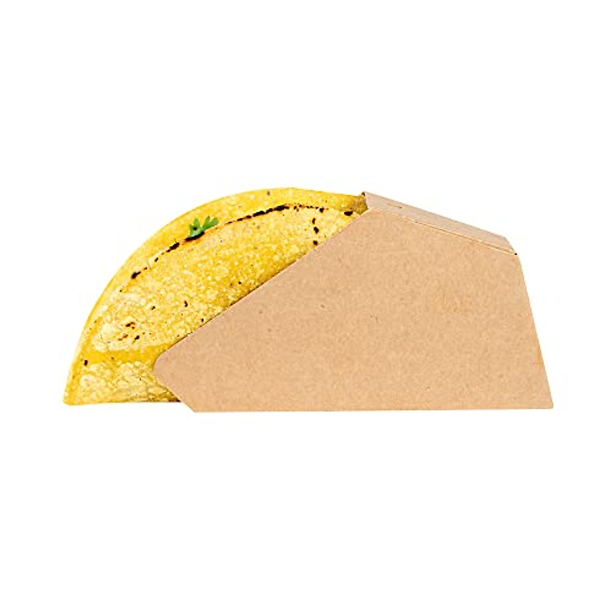 Restaurantware Bio Tek Kraft Paper Small Taco Holder - Greaseproof - 4" x 1 1/4" x 2 1/4" - 200 count box