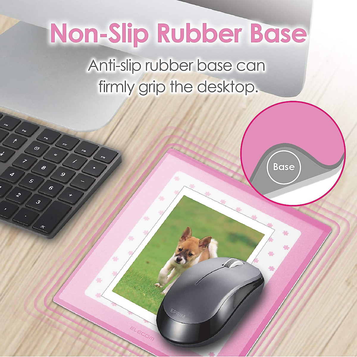 ELECOM Custom Photo Insert Mouse Pad Mat/Clipboard Folder/Message Pad/Picture/File Board/for Office/Pink MP-117P