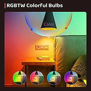 OREiN Smart WiFi Light Bulbs, Music Sync RGBTW LED Light Bulbs Color Changing Light Bulb, A19 E26 60W Equivalent, Dimmable Multicolor Smart Bulbs That Work with Alexa/Google Home, 800LM CRI>90, 4 Pack
