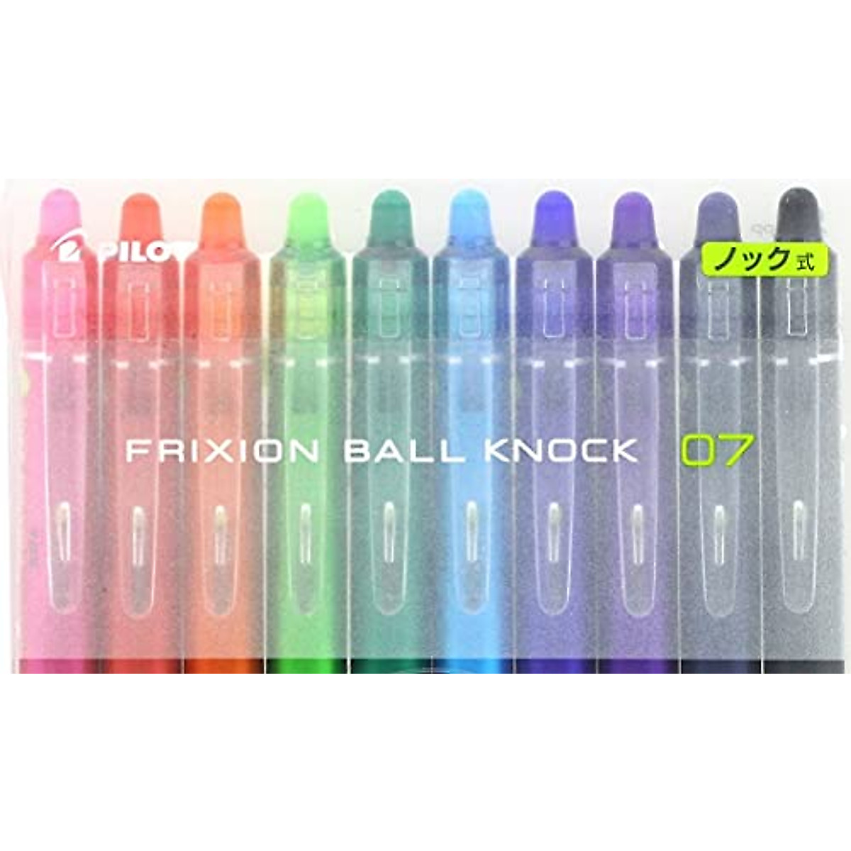 PILOT FriXion Ball Knock Retractable Gel Ink Pen, 0.7 mm, 10 Color Set (LFBK-230F-10C)