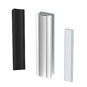 Shower Door Magnet - U Channel Door Frame with Metal Strike and Magnet for 1/8" 5/32" 3/16" and 1/4" Thick Swing Glass Shower Doors Shower Door Handles Shower Door Strike Jamb