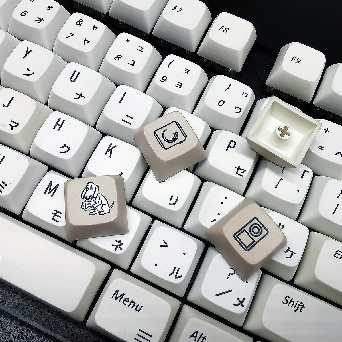 155 Keycaps White Keycaps, XDA Profile PBT Keycaps, Theme Minimalist Style Japanese Keycaps Suitable for Fullsize, Tenkeyless, Winkeyless, 75%, 65%, 60% Keyboard(Custom Key caps)
