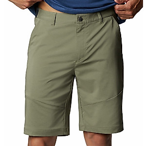 Columbia Men's Tech Trail Short, Stain Resistant, Sun Protection, Stone Green, 30