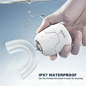 Sunartec Electric Toothbrushes 2023 Newly Generation Sonic U-Shaped Toothbrushes Teeth Whitening Kit Gel for Adults Portable Purplr-Light Cleaning and Air-Drying Powerful Charger IPX7