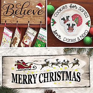 Christmas Stencils for Painting on Wood – Large Christmas Stencil Set includes Gnome & Snowflakes - DIY Holiday Stencils Reusable for Crafts, Signs, Canvas, Windows, Cookies & Templates