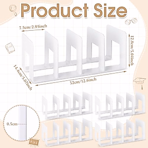 Jetec 4 Pcs Acrylic File Organizer Desk 4 Sections File Sorter Envelope Vertical Acrylic File Holder Book Paper Storage Divider for Office Supplies (White)