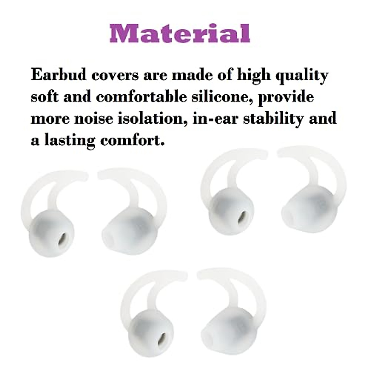 CYADCI Earbud Tips Medium 3 Pairs Soft and Comfortable Silicone Earbud Tips Noise Isolation Tips White Earbud Replacement Tips Compatible with Bose SoundSport Freestyle /IE2 /IE3 Earphones