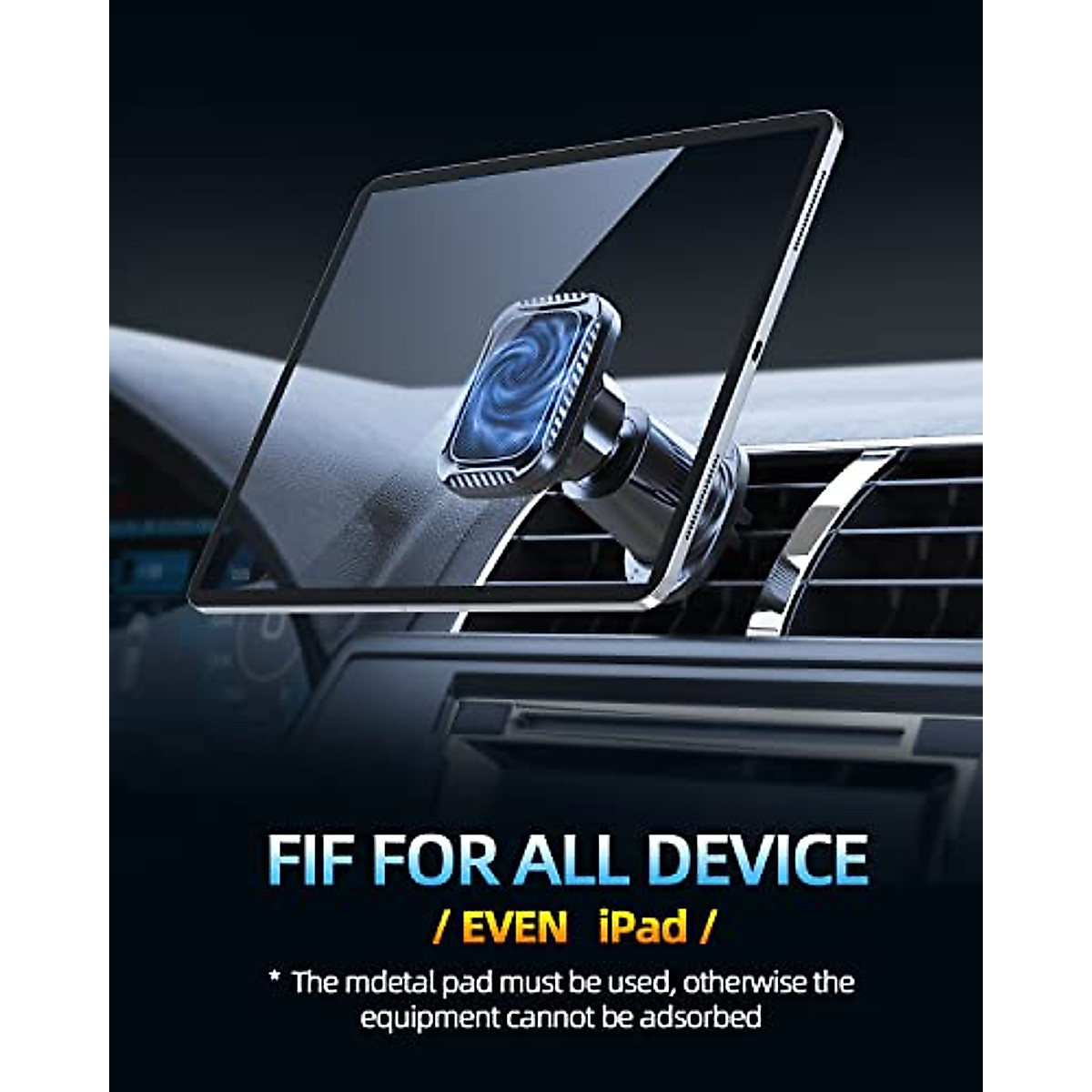 Magnetic Phone Holder for Car, Car Phone Holder Mount, Upgraded Metal Longer Hook Clip Fit More Vent Car Mount , Strong Magnets Phone Mount for Car Vent, for All Cell Phones Tablets Gifts for Men