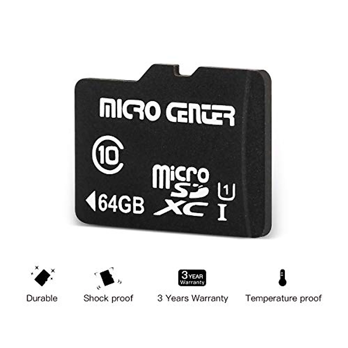 Micro Center 64GB Class 10 MicroSDXC Flash Memory Card with Adapter for Mobile Device Storage Phone, Tablet, Drone & Full HD Video Recording - 80MB/s UHS-I, C10, U1 (5 Pack)