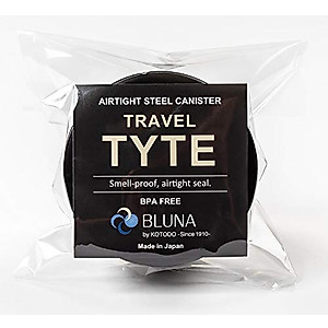 TRAVEL TYTE -BLACK : Smell-proof steel canister with an airtight seal
