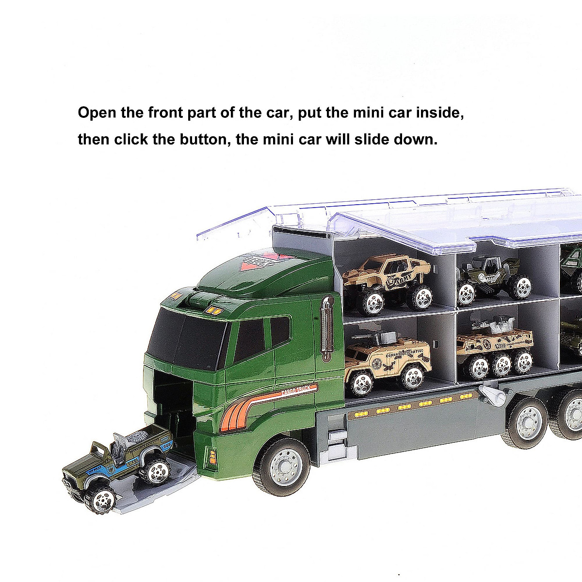 PowerTRC Army Toys for Boys 6-8 8-12, Die-Cast Army Military Vehicles Toys, Diecast Army Trucks and Cars with Carrier Truck, Kids Army Toys, Military Trucks for Boys