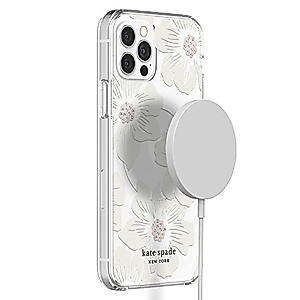 kate spade new york Protective Hardshell Case for MagSafe for iPhone 13 Pro Max - Hollyhock Floral Clear