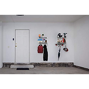 Morspace Peg Board Wall Display - Beautifully organise Your Home, Garage, Kitchen, Bedroom or Office Space with pegboard Wall décor and Organization (White)