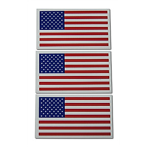 Small American Flag Patriotic Military Magnets Set Mini Rectangles in Classic Red, White, & Blue US Design (3 Pieces)