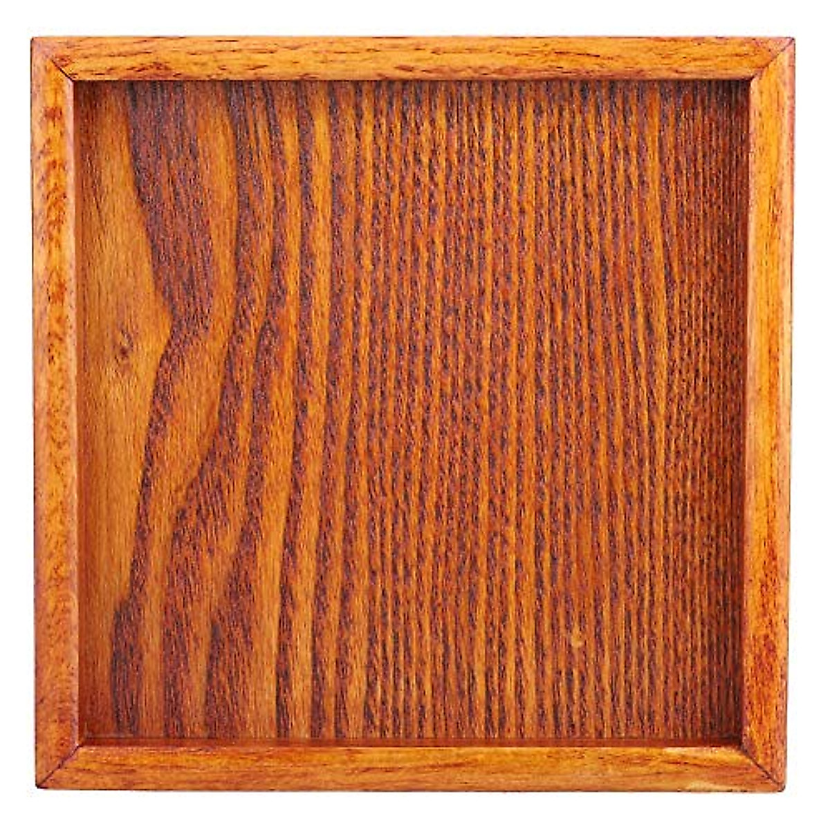 Tea Tray Wood Small Portable Square Shape Solid Wood Tea Coffee Snack Food Dinning Serving Tray Plate(12.5 x 12.5 x 2cm / 4.92 x 4.92 x 0.78 inch)