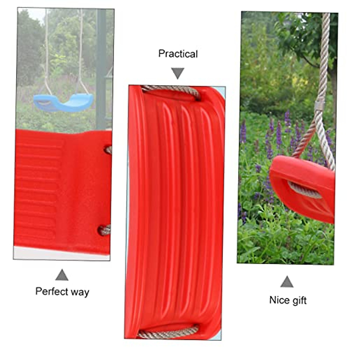 SAFIGLE 1pc Children's Curved Swing Playground Swing Set Toddler Swing Hanging Chair Stand Wobble Seat Outdoor Swings Outdoor Seating Kids Swing Chair Indoor Outdoor Swing Nylon Rope Swing