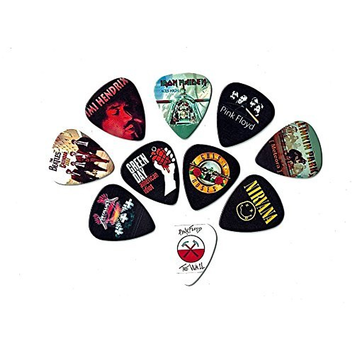 Legendary Bands Guitar Picks (10 medium picks in a packet)(For Music Lovers)… (Medium thickness (0.71mm))