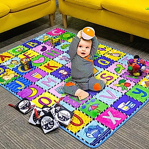 teytoy Baby Cotton, Crawling Mat Super Soft Carpet Plush Surface Non-Slip Design,Floor Playmat for Kids Area Rugs Learning Alphabet, Great Gift for Girls & Boys (59 x 44 Inch)