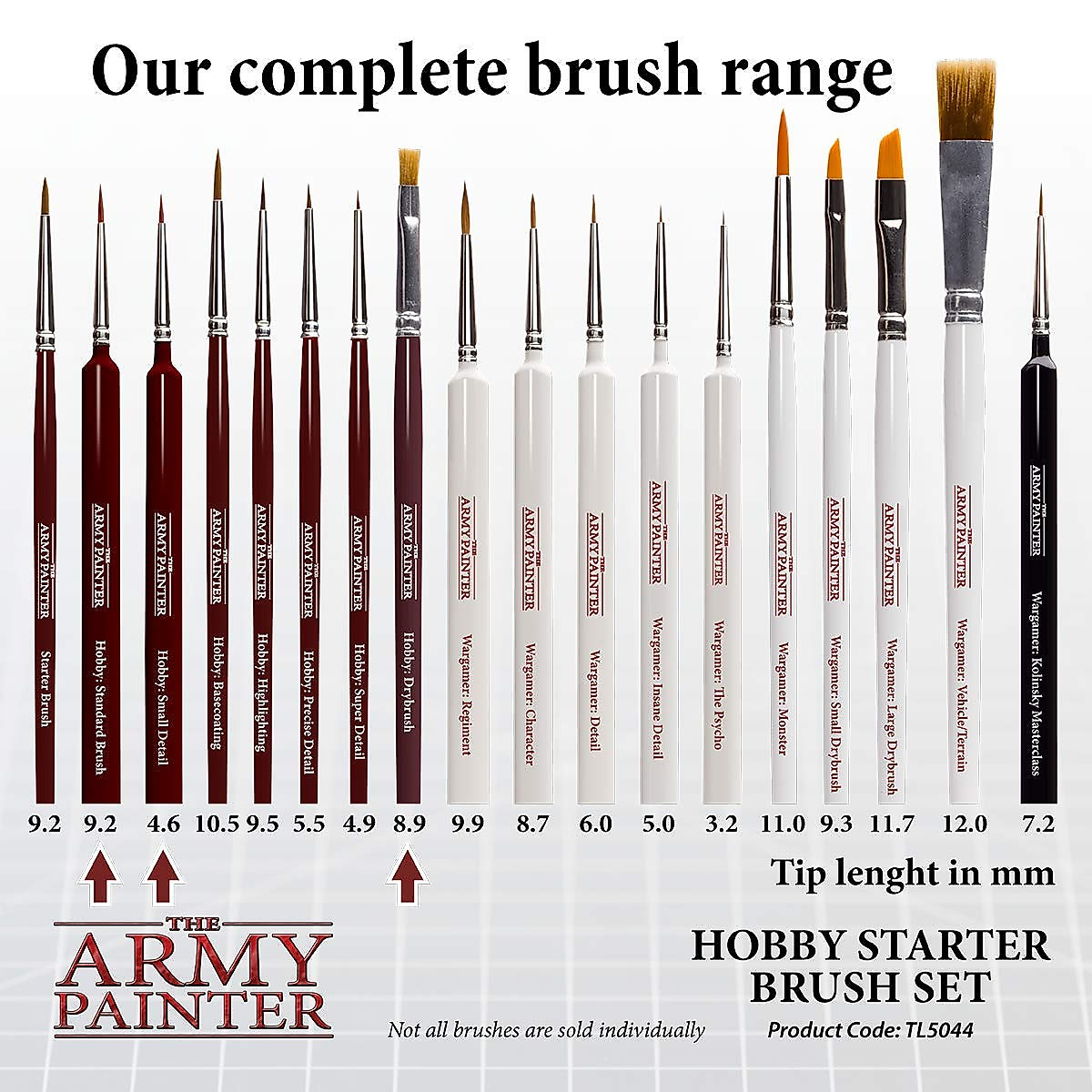 The Army Painter Hobby Brush Starter Set -Miniature Small Paint Brush Set of 3 Acrylic Paint Brushes-Includes Drybrush, Standard Model Paint Brush & Detail Fine Tip Paint Brush for Acrylic Painting