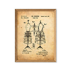 Sewing Patent Poster Set Sewing Room Art Craft Room Decor Sewing Machine Dressform Mannequin Seamstress Wall Decor Sewing Room Artworks Tailors Wall Art Gift For Sewer 8x10 Unframed Print Set