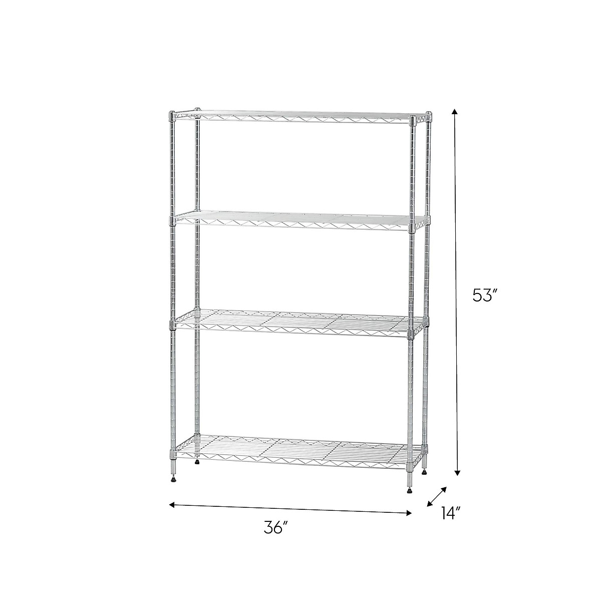 IRIS USA 4 Shelf Wire Storage Unit, Silver