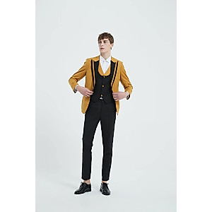 SHUZHXLZANGY Black and Royal Blue Tuxedo for Men Formal Suits for Men Wedding Slim 3 Piece Suit Men S