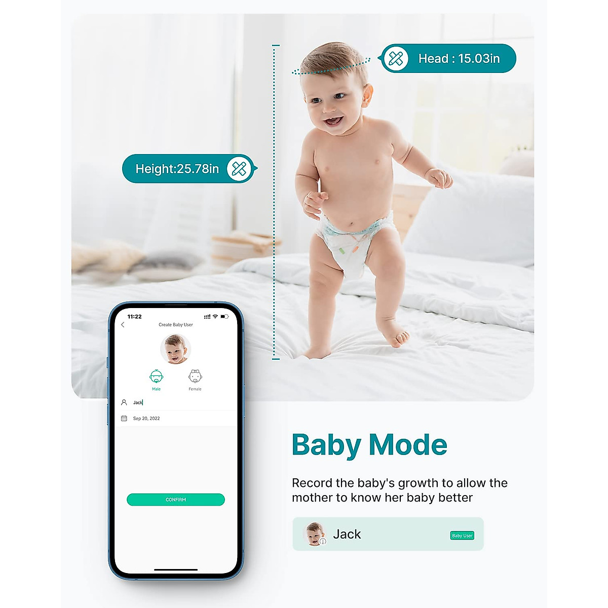 FITINDEX Smart Tape Measure Body, Bluetooth Measuring Tape for Body with App, Accurately Retractable Digital Body Tape Measure for Weight Loss, Fitness, Body Building, inch&cm