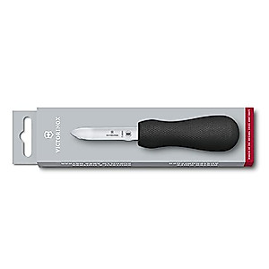 Victorinox 7.6394 Oyster Knife Easily Shuck Oysters and Open Shellfish Straight Blade in Black, 6.5 inches