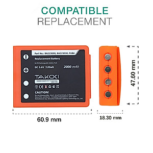 Youejoeq BA223000, BA223030,FUB6 Battery Replacement for HBC Radiomatic Quadrix, Micron 4, 5, 6, 7,Vector Pro, Keynote 2000mAh Battery Replacement BA223000, BA223030, FUB6 Remote Control Transmitter