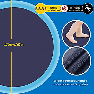 Splash Pad - Splash Pad for Dogs and Kids, Dog Splash Pad 67'', Inflatable Water Summer Pool Toys, Outdoor Play Mat for Kids & Toddlers - Navy