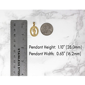 CaliRoseJewelry 10k Santa Muerte Oval Charm Pendant in Yellow Gold
