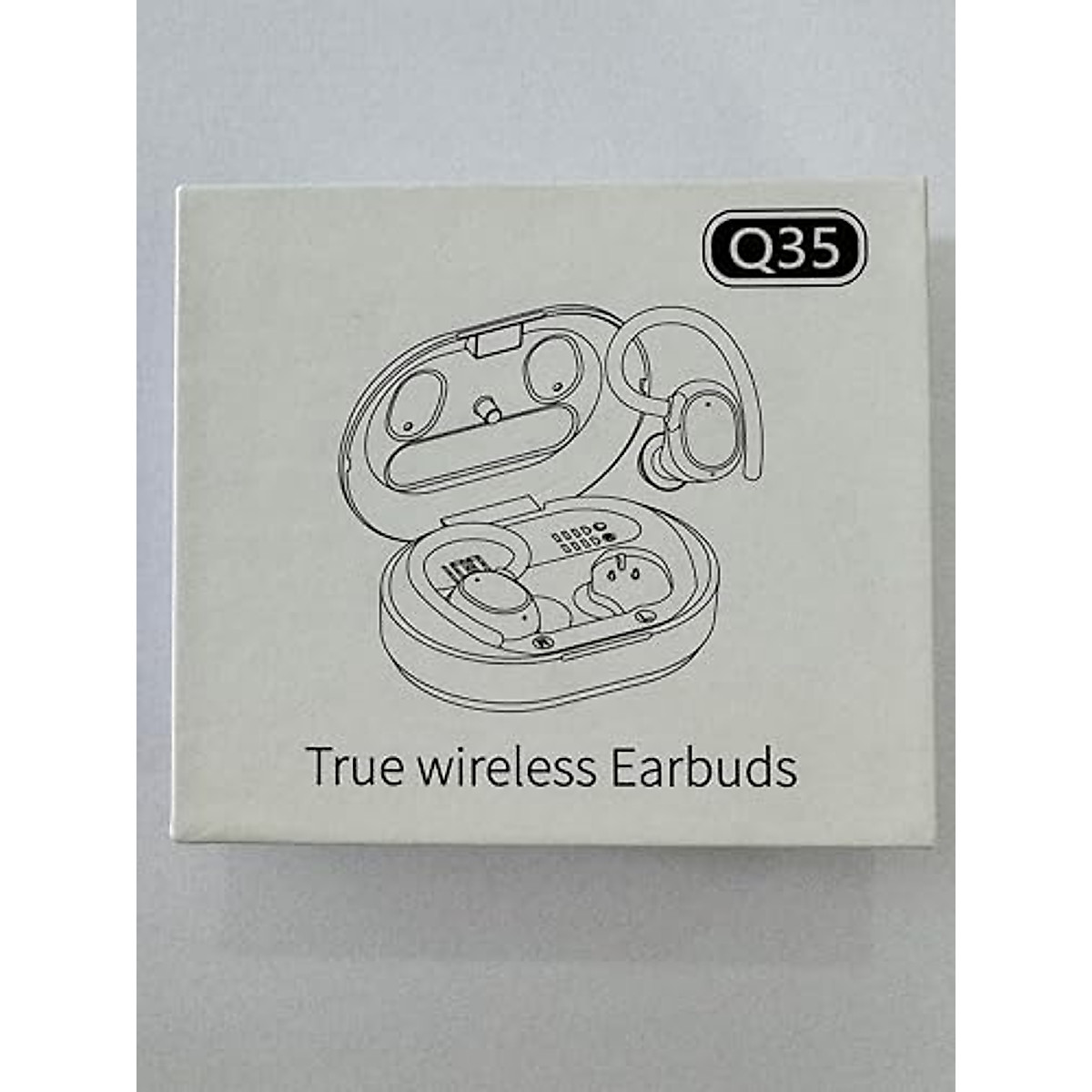 Wireless Earbuds, 2023 New Ultralight Sport Bluetooth 5.3 Headphones In Ear with LED Display, Built-in Mic Earphones, IPX7 Waterproof Wireless Headphones with Earhooks for Gym Workout (Black)