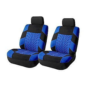 Car Seat Covers for Front Seats, Breathable Waterproof Polyester Vehicle Seat Protectors, Anti-Slip Split Auto Cushion Cover, Driver Interior Accessories for Most Cars, Trucks, SUV, Van (Blue)