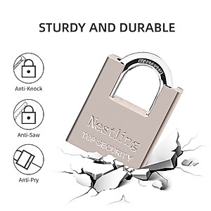 AMMIY Locks with 4 Keys，Keyed Alike Heavy Duty Pad Lock，Outdoor Solid Brass Keyed Padlock, High Security Wraped Beam Padlock with Key for Gate Lock School Gym Locker Storage Unit Fence Hasp Toolbox