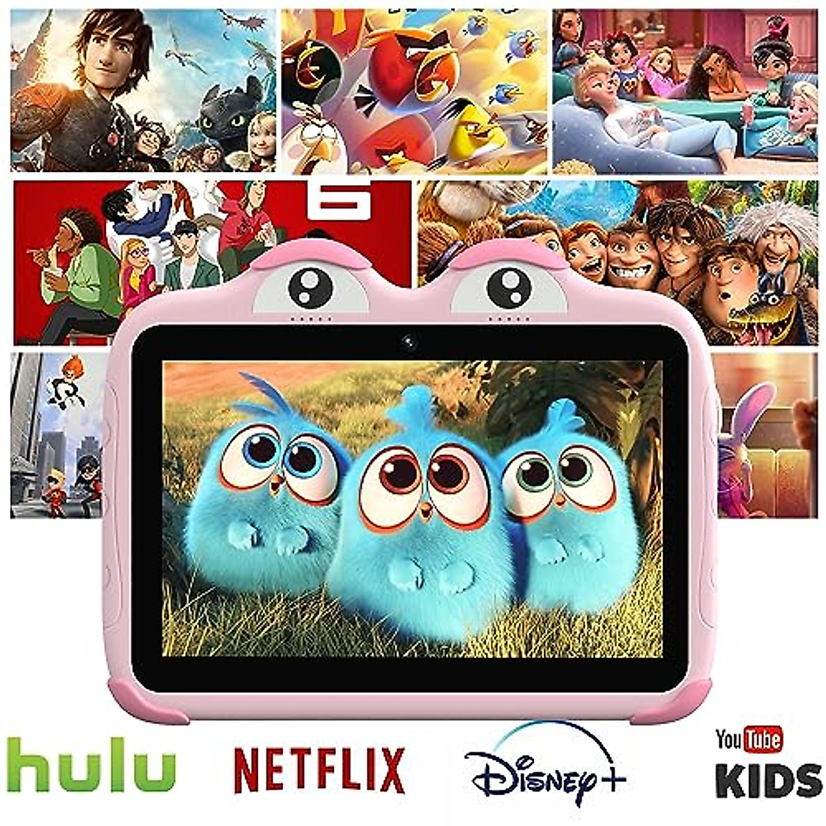 YINOCHE Kids Tablet 10 inch Android Tablet for Kids 64GB Toddler Tablet with Case WiFi Children's Tablets with Dual Camera Touch Screen Kids Apps Installed Tablet for Toddlers Netflix YouTube (Pink)