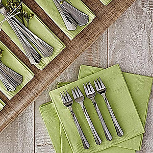 200 Mini Plastic Tasting Forks for Appetizer - 4.2” Inches Reflection Stainless Steel Finished Silver Perfect Desserts Cocktail Cake Fruit Wedding Party Petite Premium Three Prong Disposable Fork