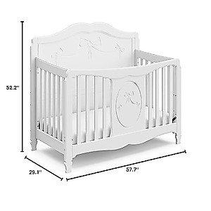 Storkcraft Princess 5-in-1 Convertible Crib (White) – GREENGUARD Gold Certified, Converts to Toddler Bed and Full-Size Bed, Classic Baby Crib for Girls Nursery, Fits Standard Full-Size Crib Mattress