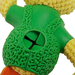 ESSALALA Dog Interactive Chew Puzzle Toys, Durable Natural Rubber Toys for Teeth Cleaning, Squeaky Food Plushed Treat Dispensing Toys for Puppy, Small, Medium to Large Dogs (Yellow, Duck Bernie)