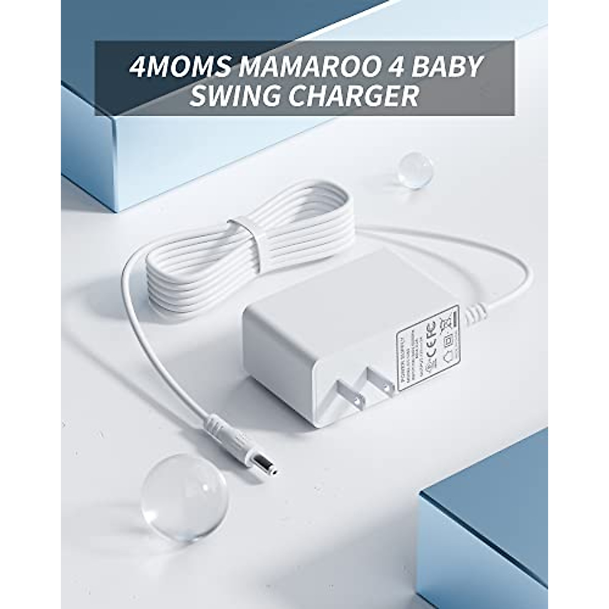 12V 3A for Mamaroo Replacement Power Cord for 4moms mamaroo 2/4, for mamaroo 2015 Infant Seat, for Rockaroo Baby Swing(UL Listed)