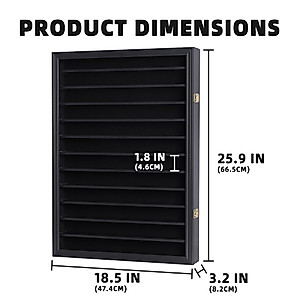Hot Toy Cars Wheels Matchbox Model Cars Hot Display Case Cabinet UV Protection 1/64-1/43 Scale (Black Finish) 26.5 X 18.75 X 3.25 Inches