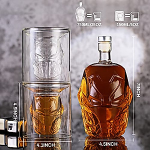 Yingluo Transparent Creative Whiskey Decanter Set with 2 Glasses Gift For Men Dad Friend Movie Fan,Anniversity,Flask Carafe,Whiskey Carafe for Liquor,Scotch,Vodka,Bourdon - 750ML