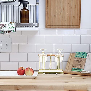 Kichvoe Cup Drying Rack Stand, Upside down Metal Glass Mug Draining Holder Organizer Hanging Shelf Drinking Glass Drainer Stand with Tray