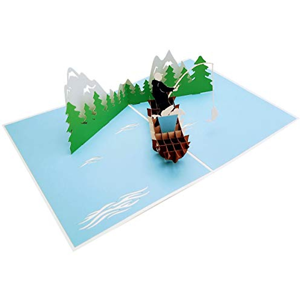iGifts And Cards Awesome Fishing Pop Up Greeting Card - Friendship, Retirement, Happy Birthday, Father’s Day, Dad, Husband, Adventure, Get Well, Boss, Mountain Fishing Card, Card for Fisherman