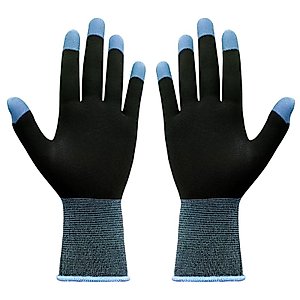 Aktudy 1 Pair Five-Finger Gloves Highly Sensitive Gaming Finger Sleeves Anti-Sweat Breathable Keep Warm for PUBG E-Sports Sara Gaming Gloves (Blue)